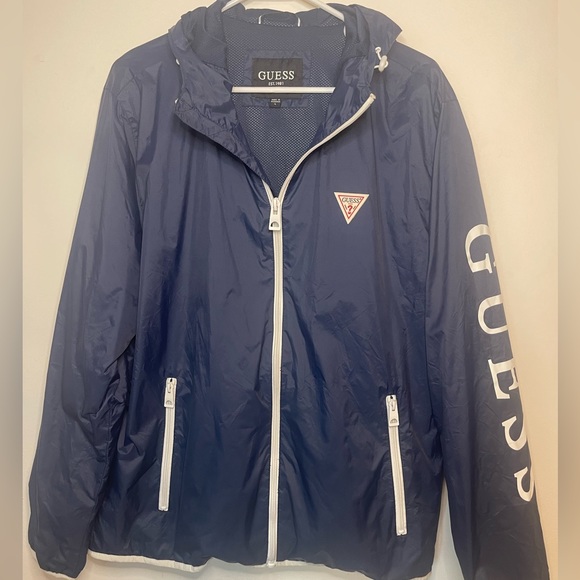 Guess | Jackets & Coats | Guess Throwback 981 Navy Blue Jacket ...